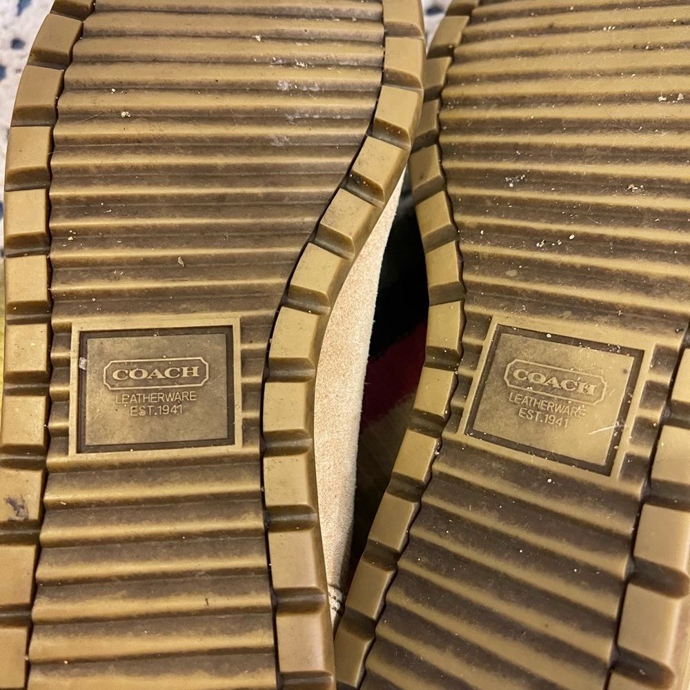 Coach Tatum Suede Rainbow Striped Leather Boots - Gem